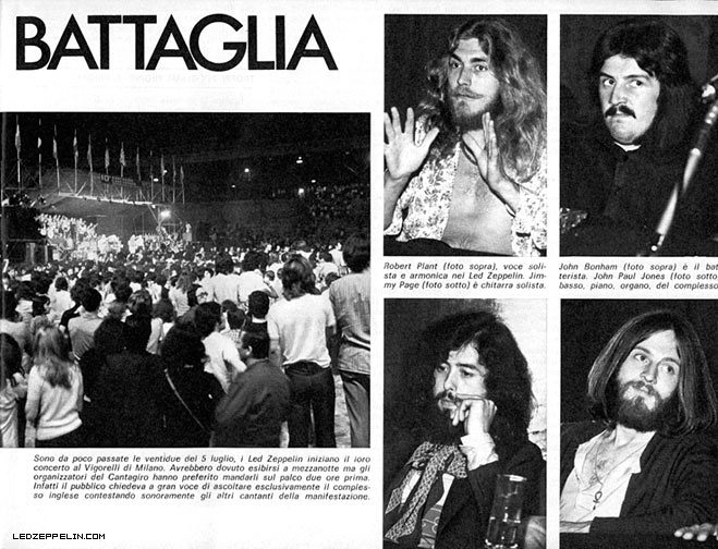 News: video su Youtube dei LED ZEP al Vigorelli di Milano il 5/7/1971 ...